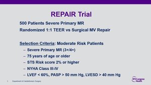 Mitral Repair and Primary Trials - Lessons Learned and Trial Design ...
