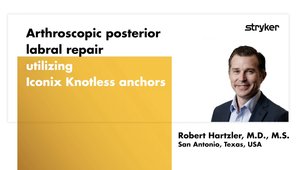 Arthroscopic Posterior Labral Repair Utilizing All-Suture Knotless ...
